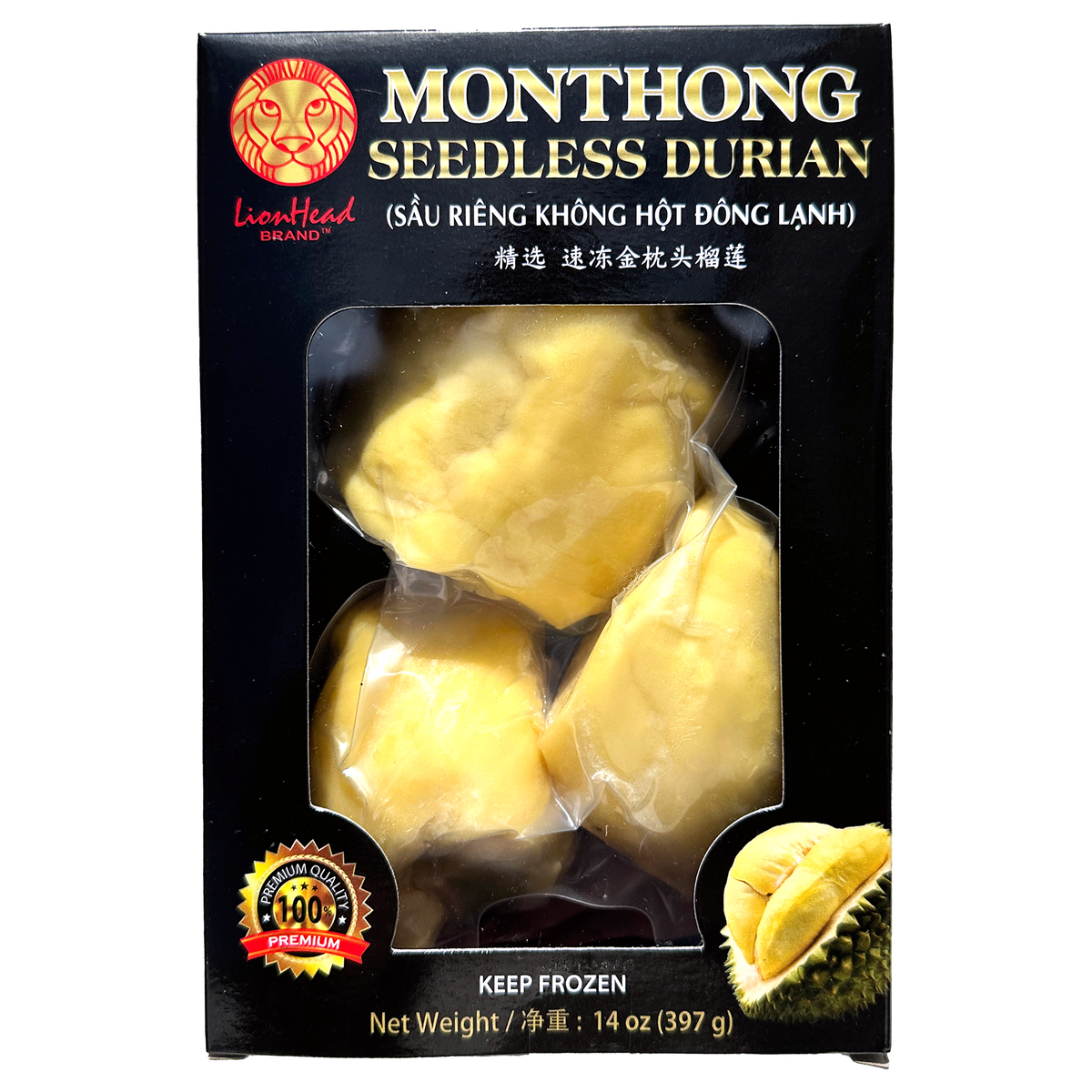 Lion Head Monthong Seedless Durian - 14 oz – Asian Veggies